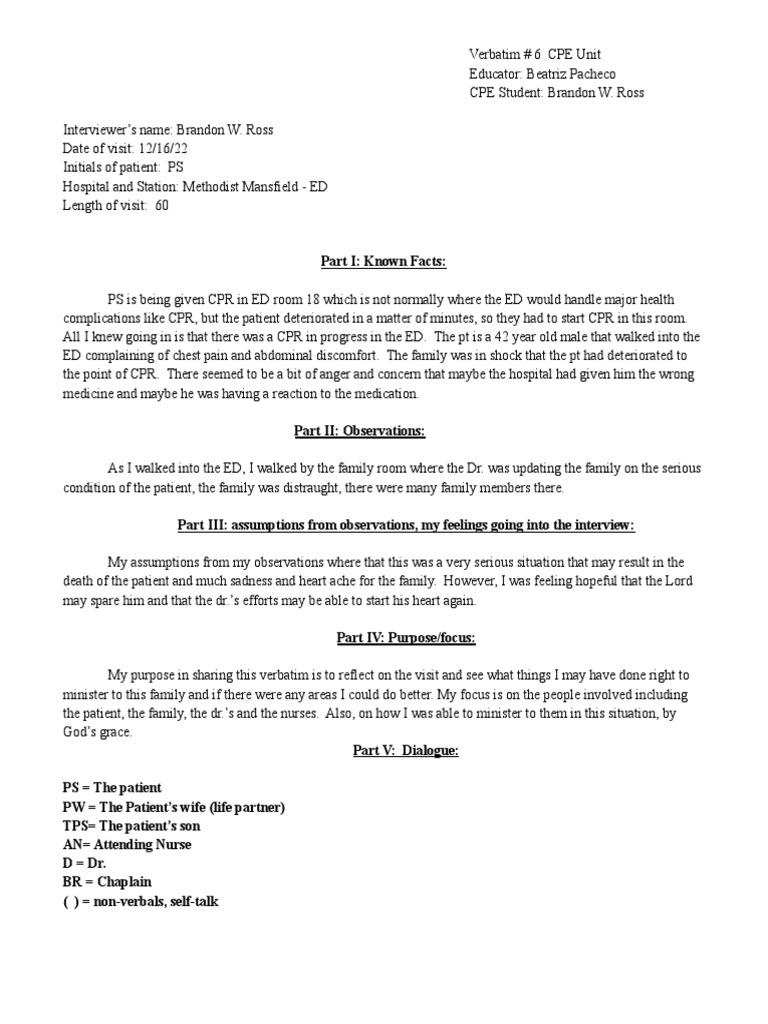 Verbatim # 5 CPE Unit 1 | PDF | Cardiopulmonary Resuscitation | Death