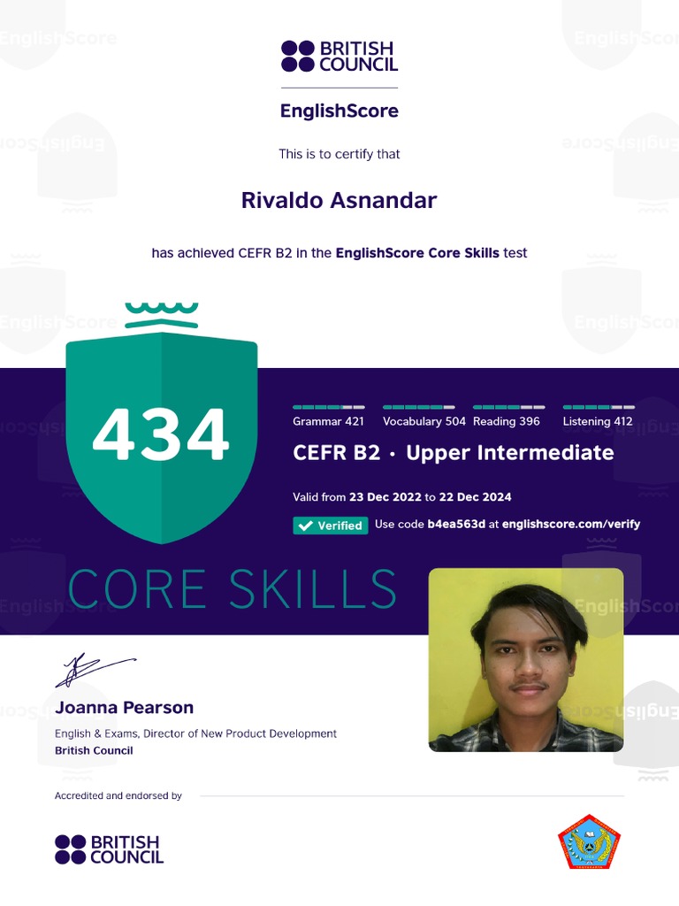 Rivaldo Asnandar: CEFR B2 Upper Intermediate | PDF