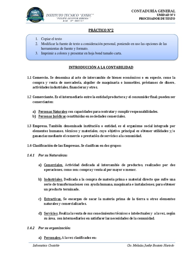 PR2 Word | PDF | Contador | Teneduría de libros