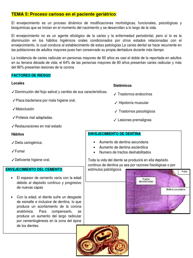 Proceso Carioso en El Paciente Geriátrico | PDF | El embarazo | Química