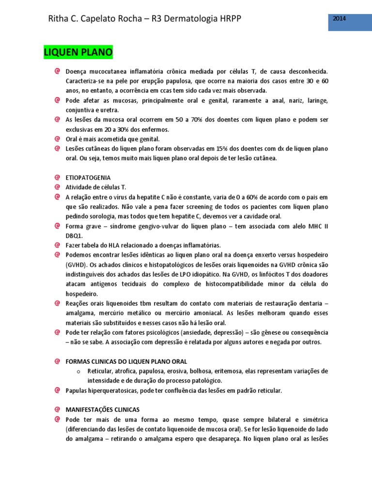 Liquen Plano Oral | PDF | Boca | Especialidades médicas
