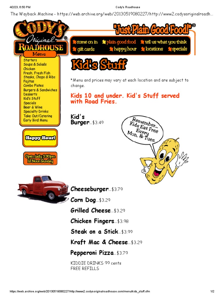 Cody's Roadhouse | PDF
