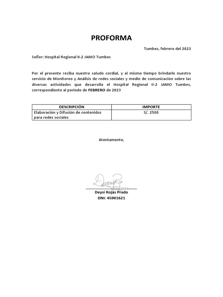 PROFORMA | PDF