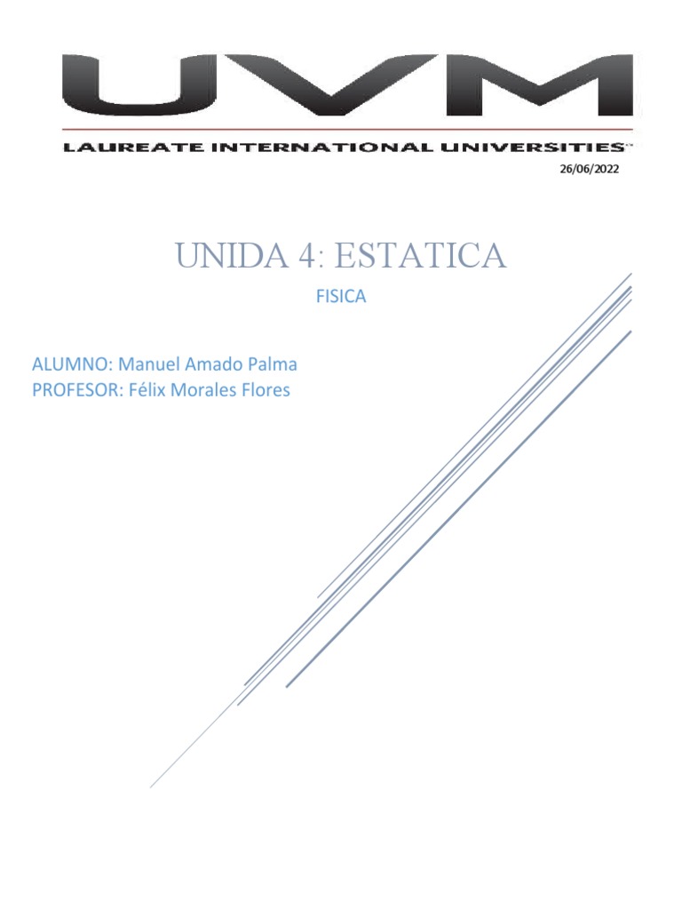U4 Ejercicios Estatica | PDF | Fuerza | Mecánica