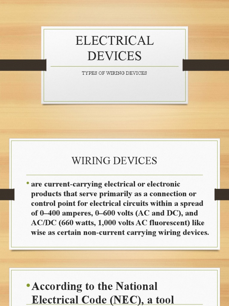 Types of Electrical Wiring Devices Explained | PDF