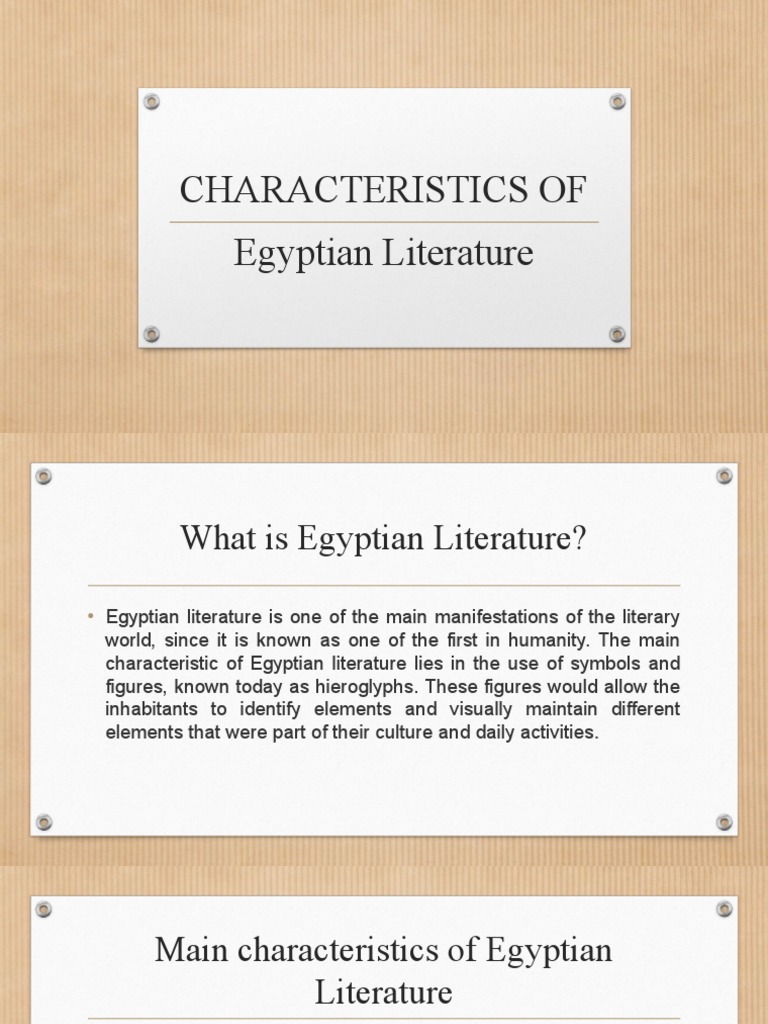 Characteristics of Egyptian Lit | PDF | Ancient Egypt | Poetry