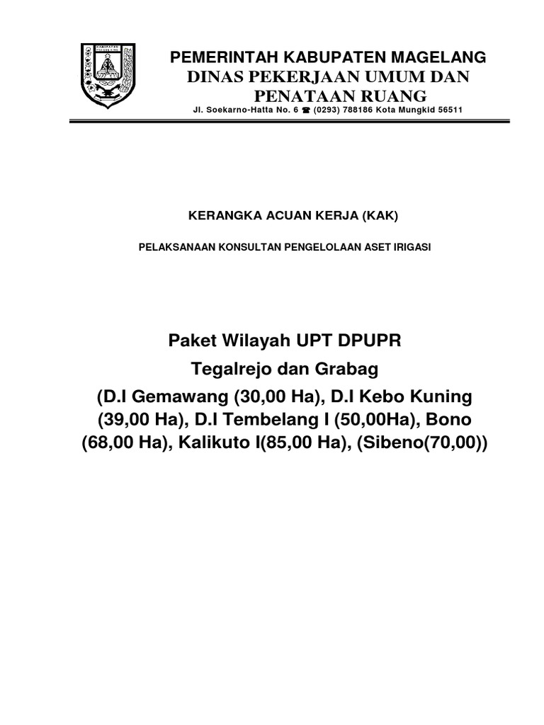 Kerangka Acuan Kerja (KAK) PAI TGR GRB 2020 | PDF | Griya & Taman
