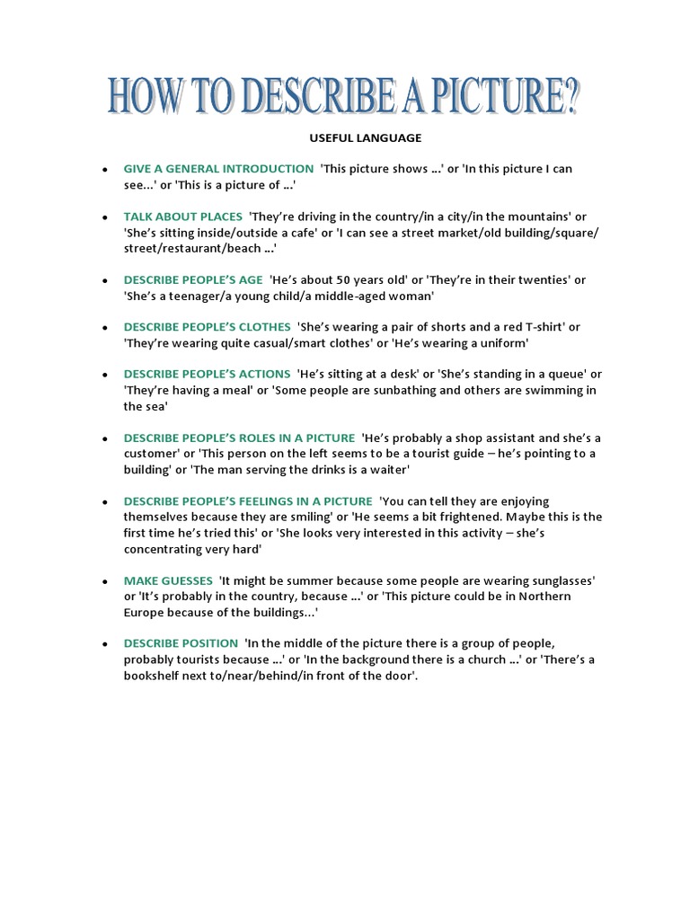 Picture Description Material | PDF