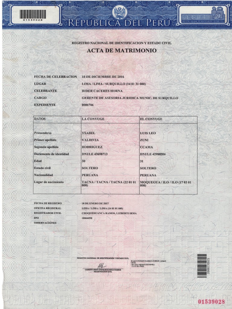 Acta de Matrimonio | PDF