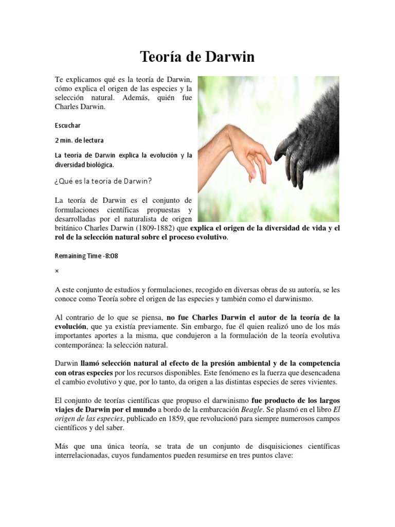 Evolucionismo De Darwin Las Cinco Evidencias De La EvolucióN SegúN
