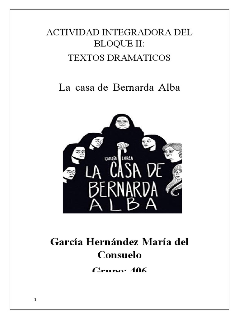 Análisis de La Obra de Teatro "La Casa de Bernarda Alba" | PDF ...