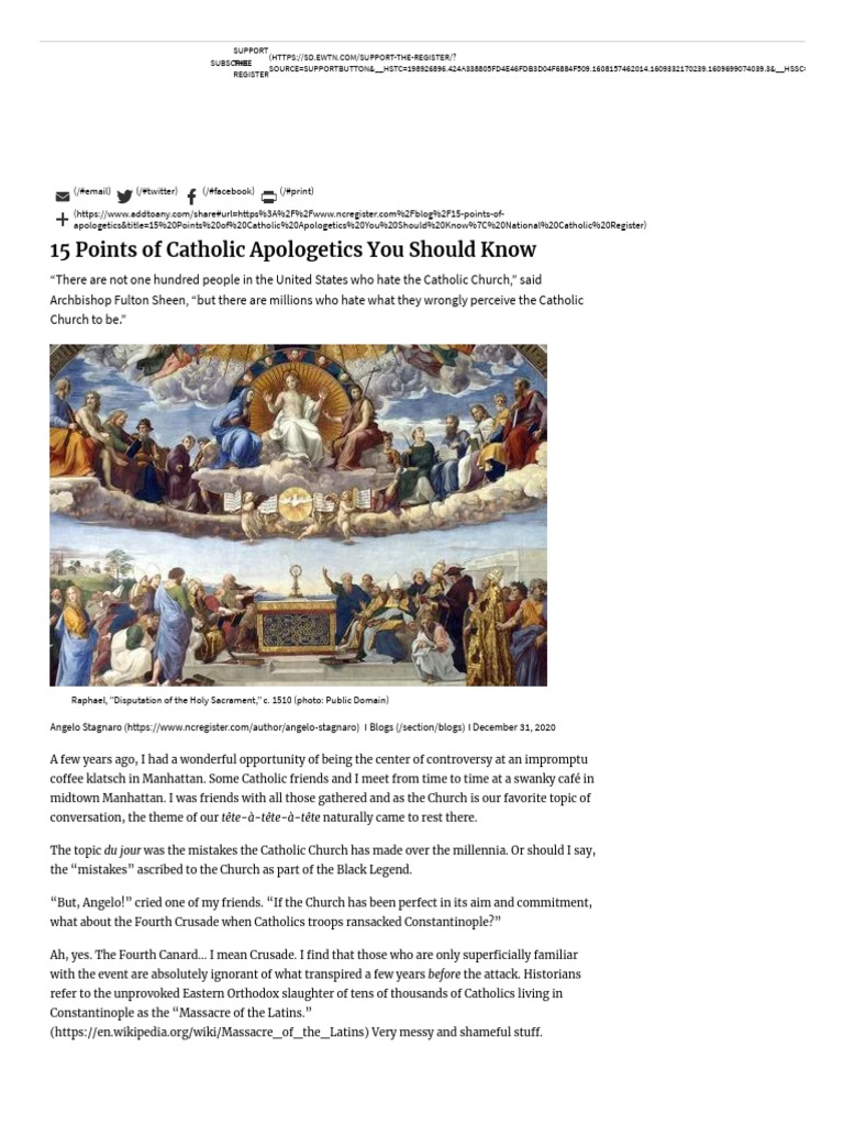 15 Points of Catholic Apologetics You Should Know | PDF | Catholic Church