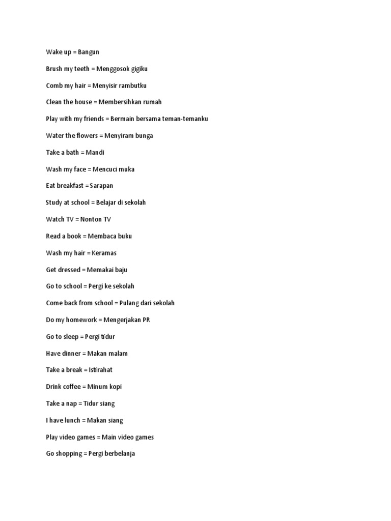 Materi Daily Activity | PDF | Food And Drink