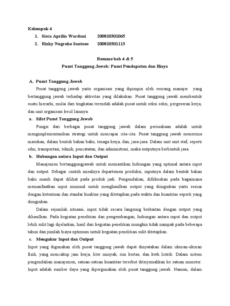 Resume Bab 4 SPM | PDF | Bisnis