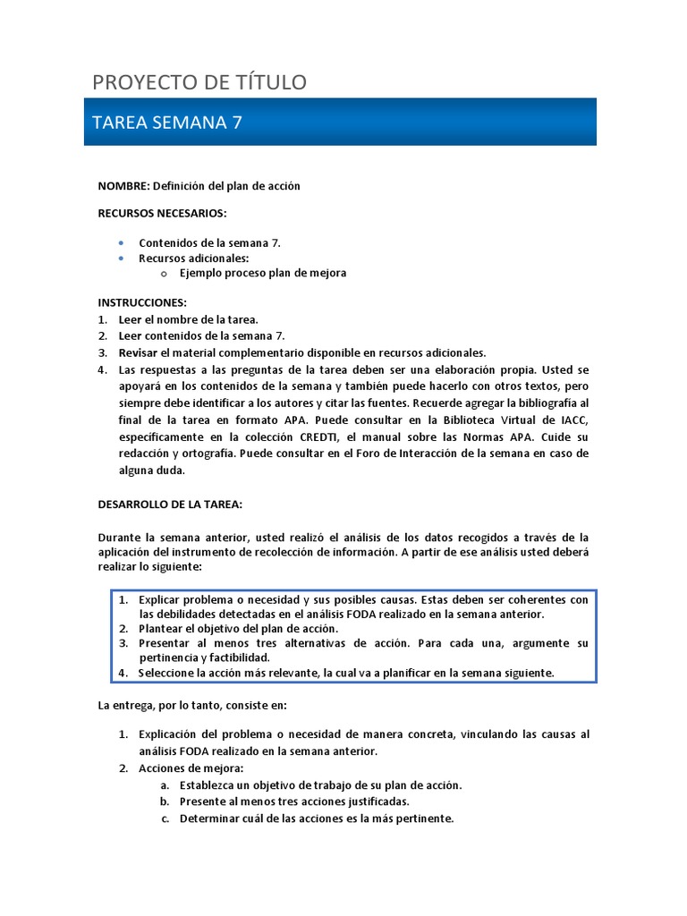 S7 Tarea PROTT1101-TSRH | PDF | Evaluación | Análisis FODA
