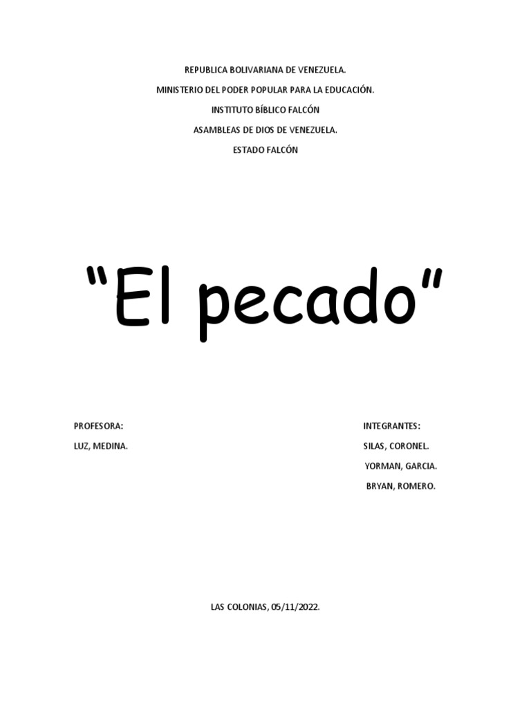 Mapa Conceptual Del Pecado... Yorman, Silas, Bryan | PDF | Pecado | Teología