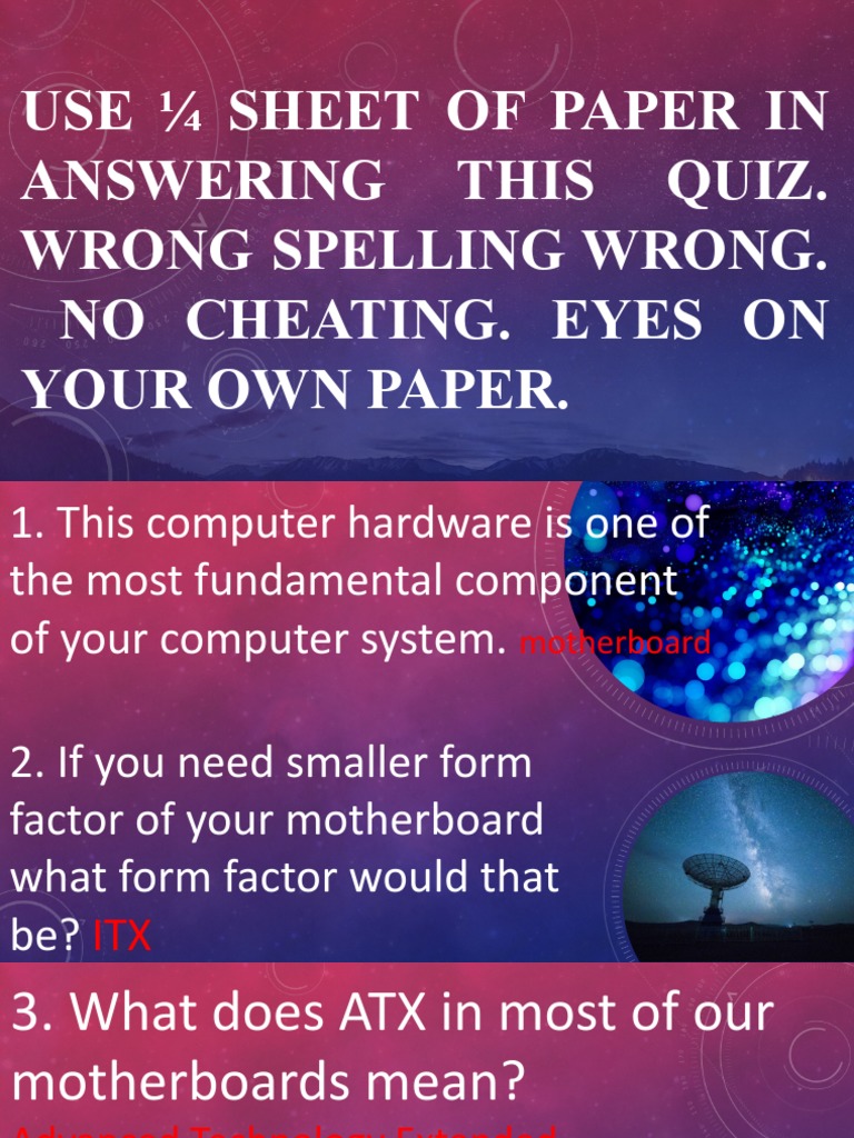 MOTHERBOARD-CPU-QUIZ | PDF