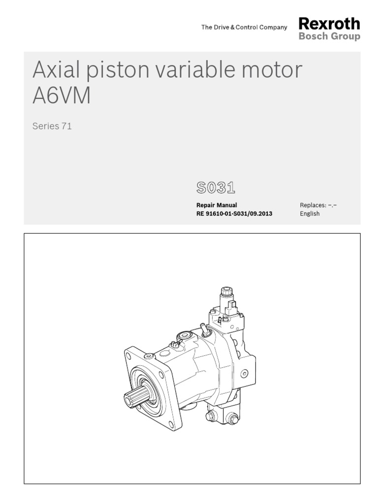 Axial Piston Variable Motor A6Vm: Series 71 | PDF | Screw | Leak