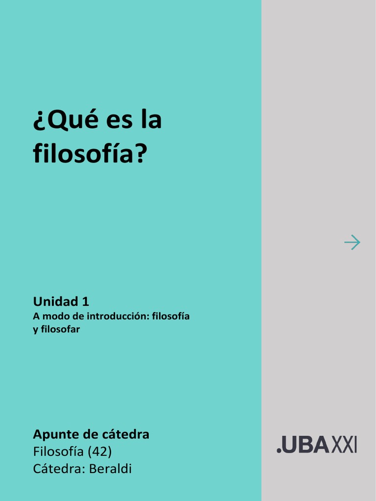 Unidad 1. Que Es La Filosofía - Editable 27 02 23 - 1 | PDF | Verdad | Conocimiento