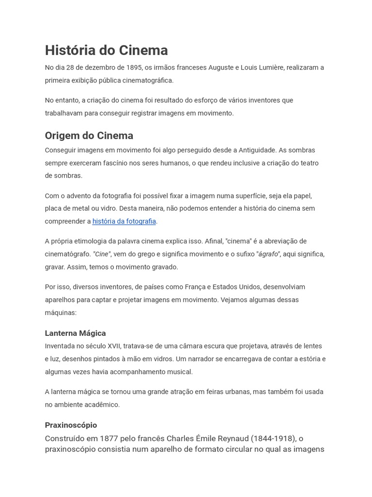 Cinema | PDF | Fotografia cinematográfica