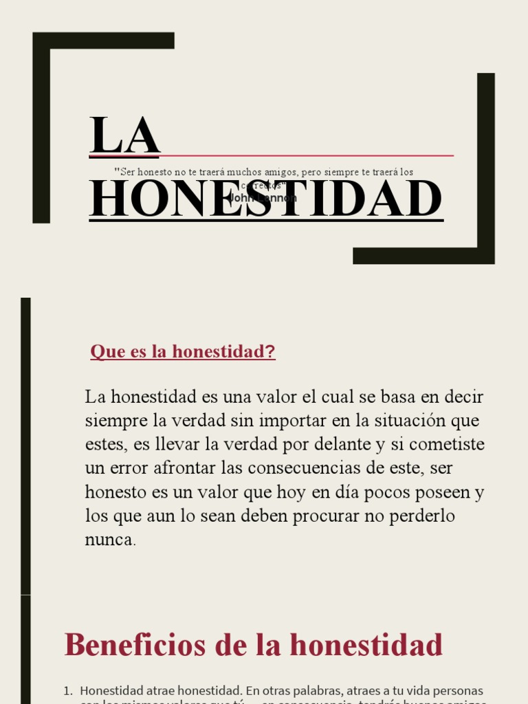 La Honestidad | PDF