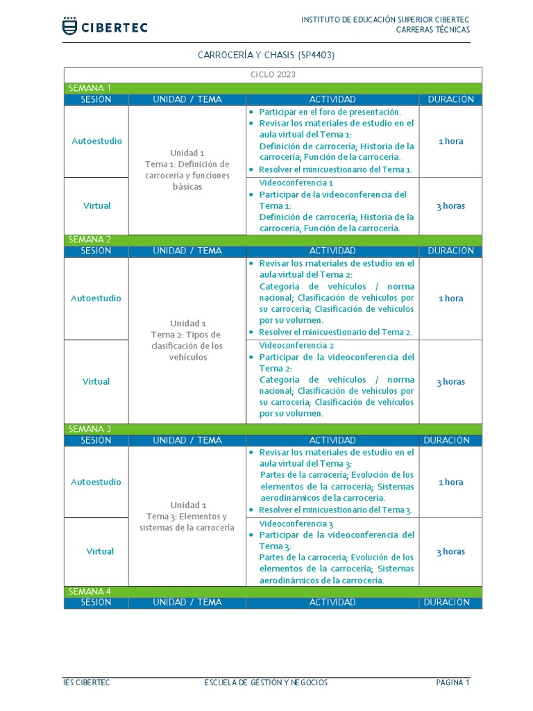 GA 2023 03 Carrocería y Chasis (SP4403) | PDF | Educación más alta