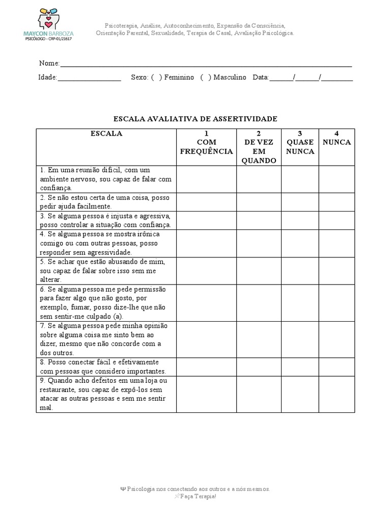 Escala de Assertividade | PDF