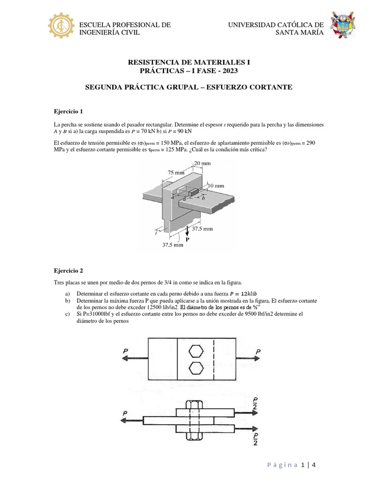 Análisis de esfuerzos cortantes y de apoyo en elementos estructurales ...