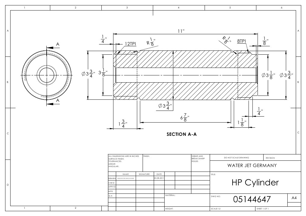 HP Cylinder Assembly Drawing | PDF