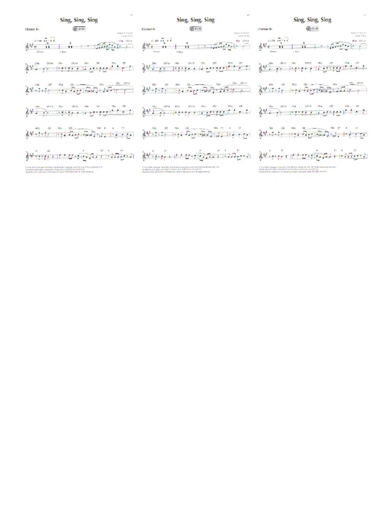Sing Sing Sing Clarinete | PDF
