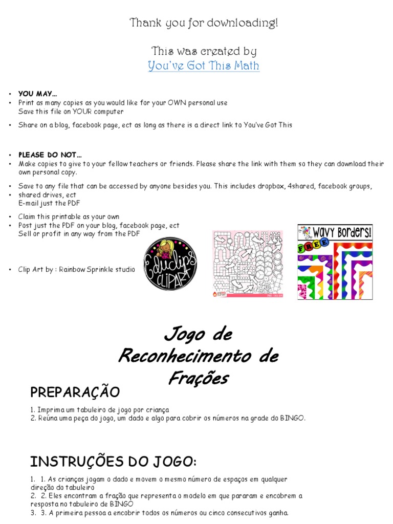 Fraction Rec Game | PDF