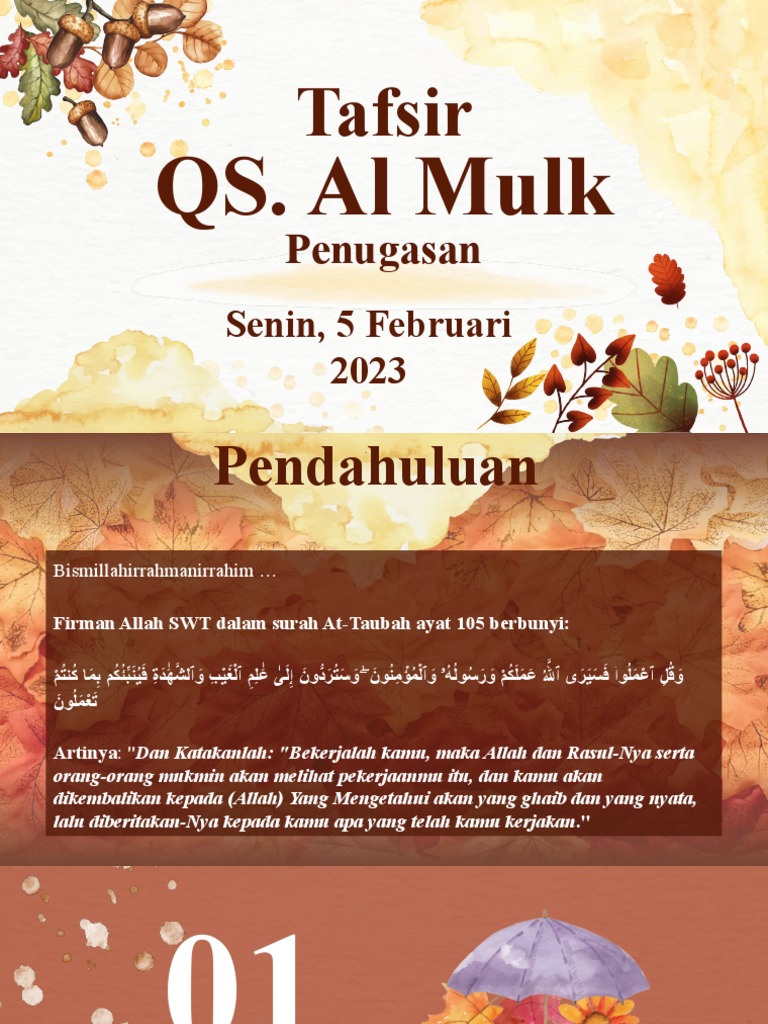 Tafsir Surat Al-Mulk: Ayat dan Hikmah | PDF