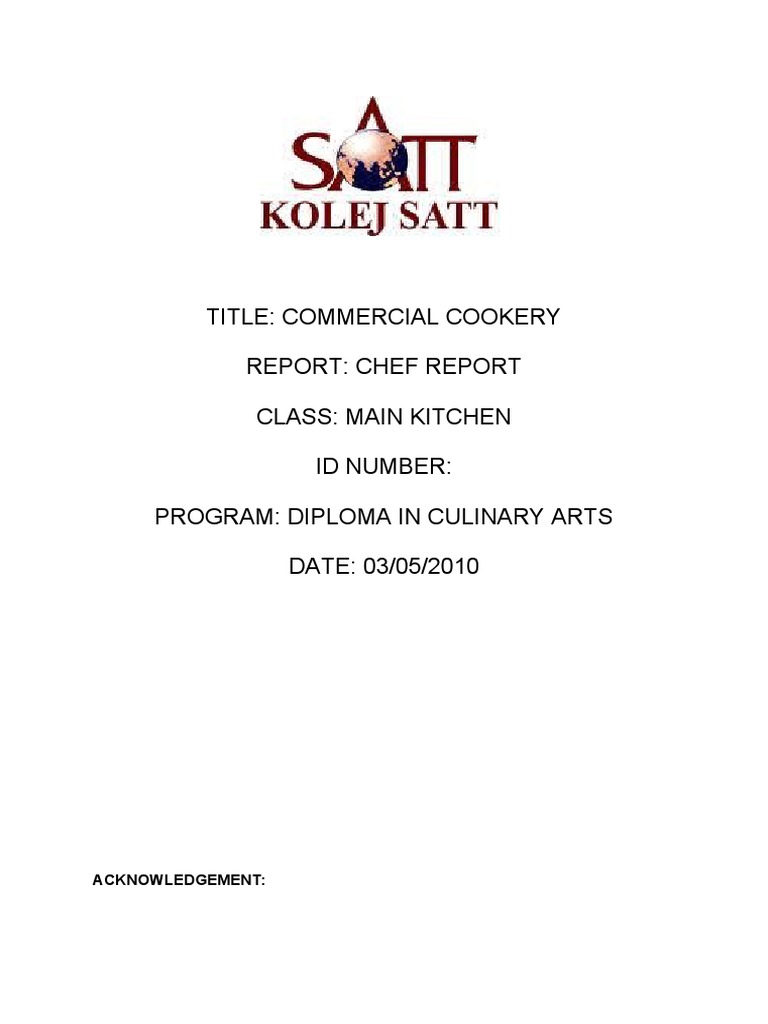 Report KITCHEN | PDF | Custard | Cooking
