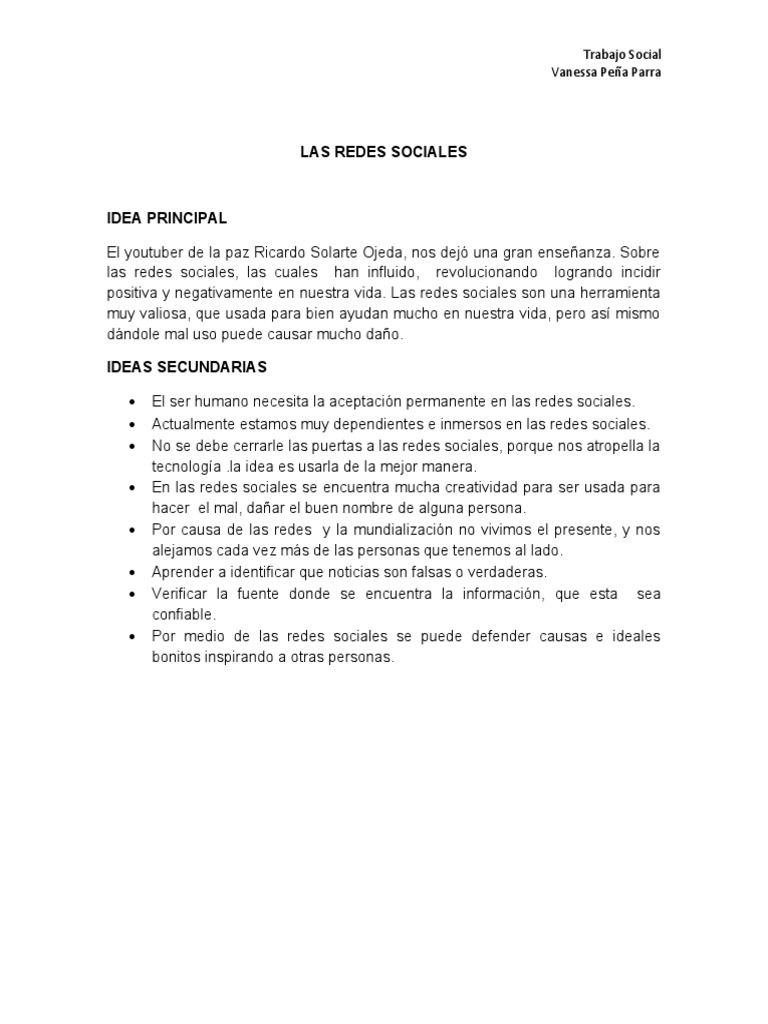 Las Redes Sociales Pdf