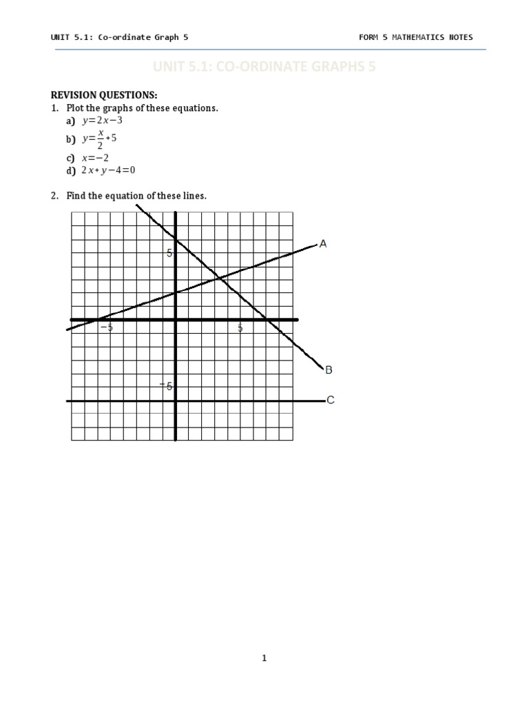 5.1 Co-Ordinate Graphs 5 | PDF | Distance | Curve