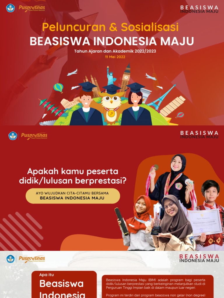 Peluncuran & Sosialisasi: Beasiswa Indonesia Maju | PDF