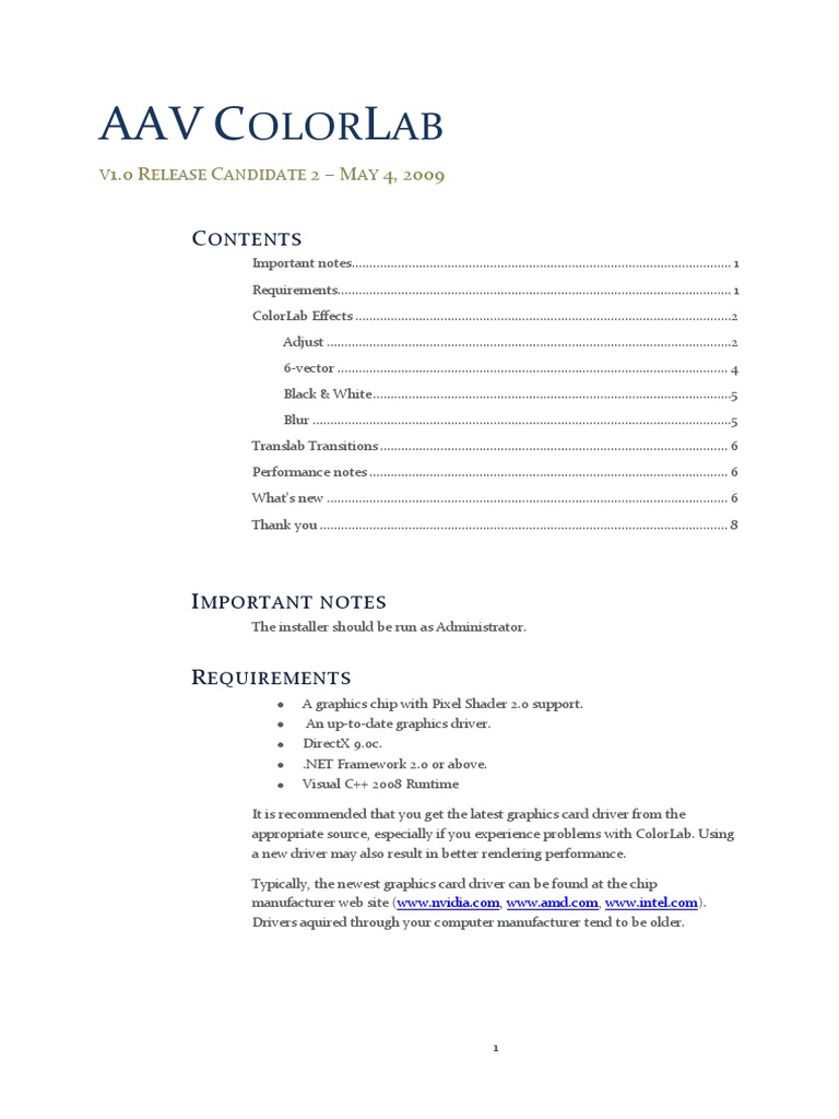 AAV ColorLab Readme | Download Free PDF | Rgb Color Model | Color