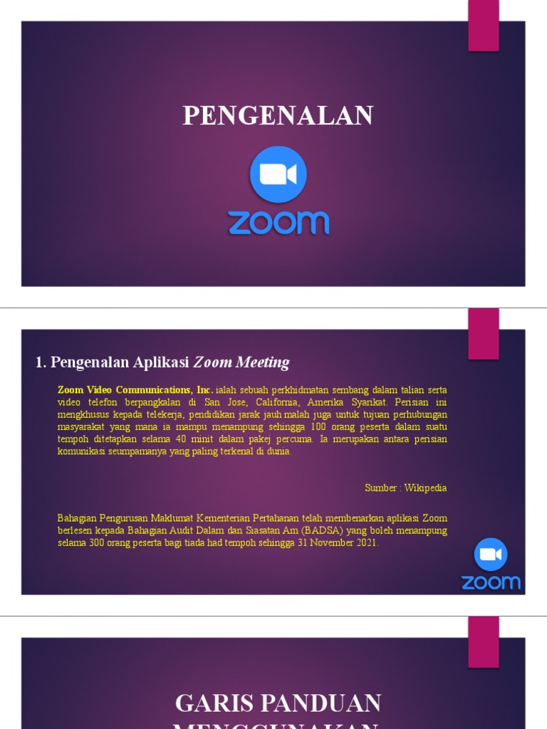 Garis Panduan Menggunakan Zoom Meeting | PDF