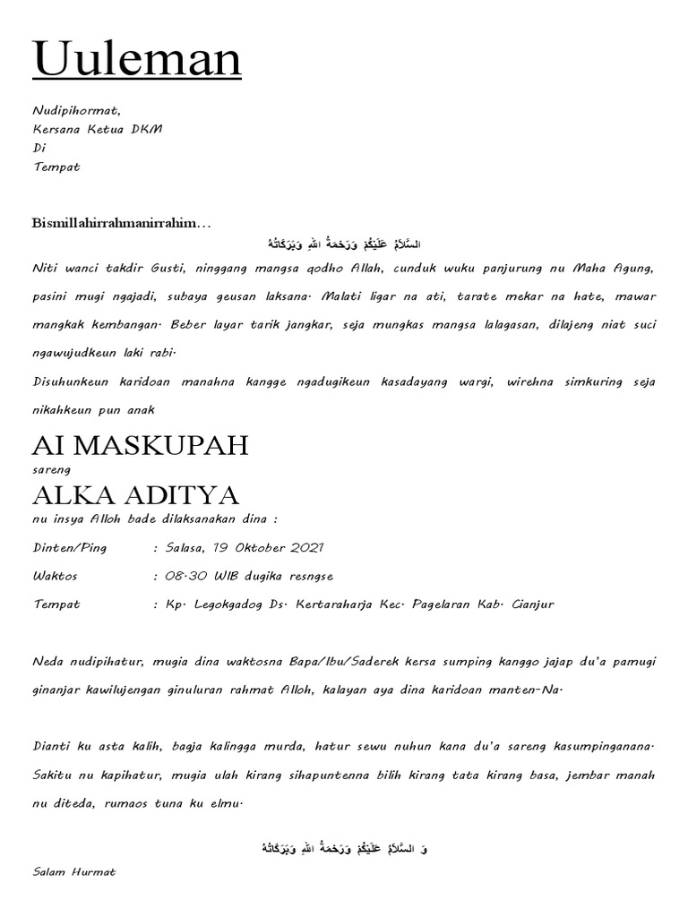 Uleman Nikah AI MASKUPAH | PDF