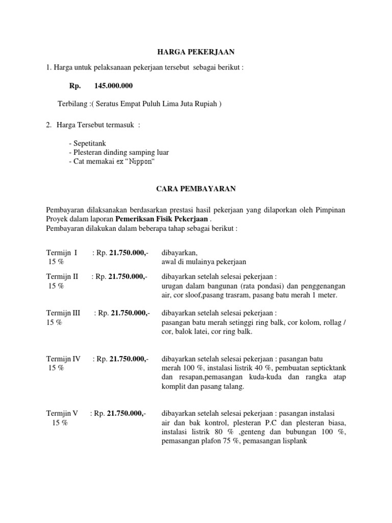 SPK Rumah Type 65 3 | PDF