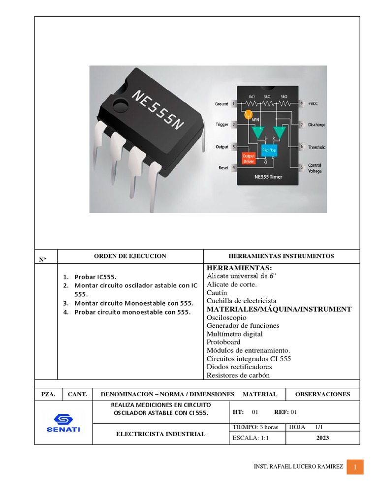 TAREA 6 - Realiza Mediciones en Circuito Oscilador Astable Con CI 555 | PDF | Corriente continua ...