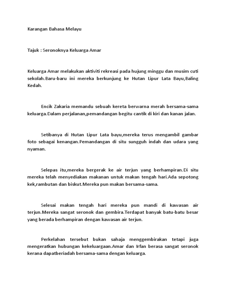 Karangan Bahasa Melayu | PDF