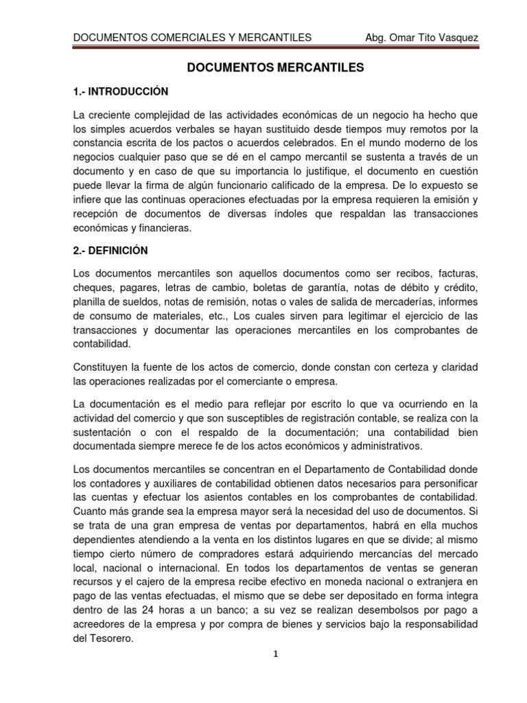 Documentos Mercantiles | PDF