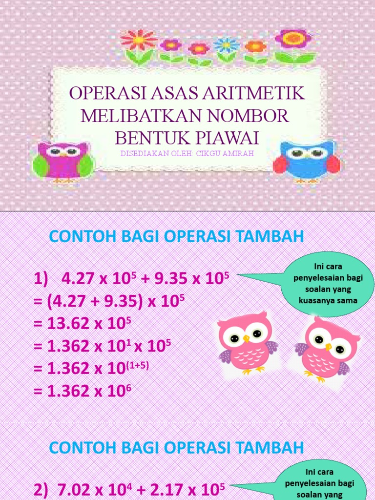 Operasi Asas Aritmetik Melibatkan Nombor Bentuk Piawai: Disediakan Oleh ...