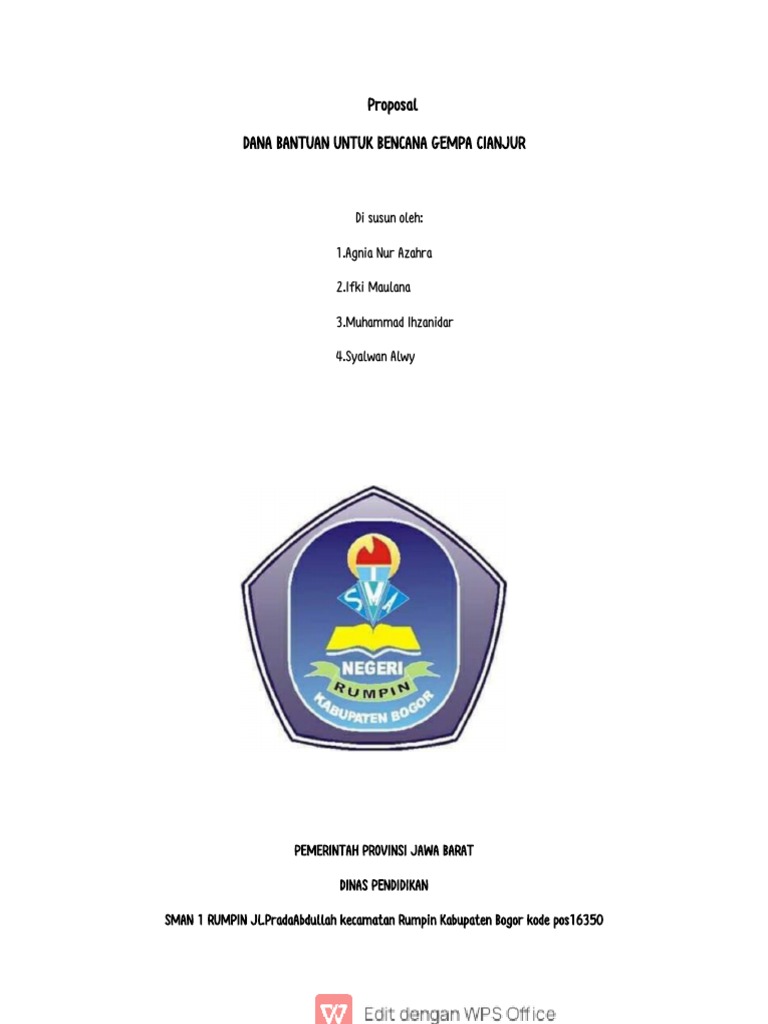 Proposal Dana Bantuan Untuk Bencana Gempa Cianjur | PDF