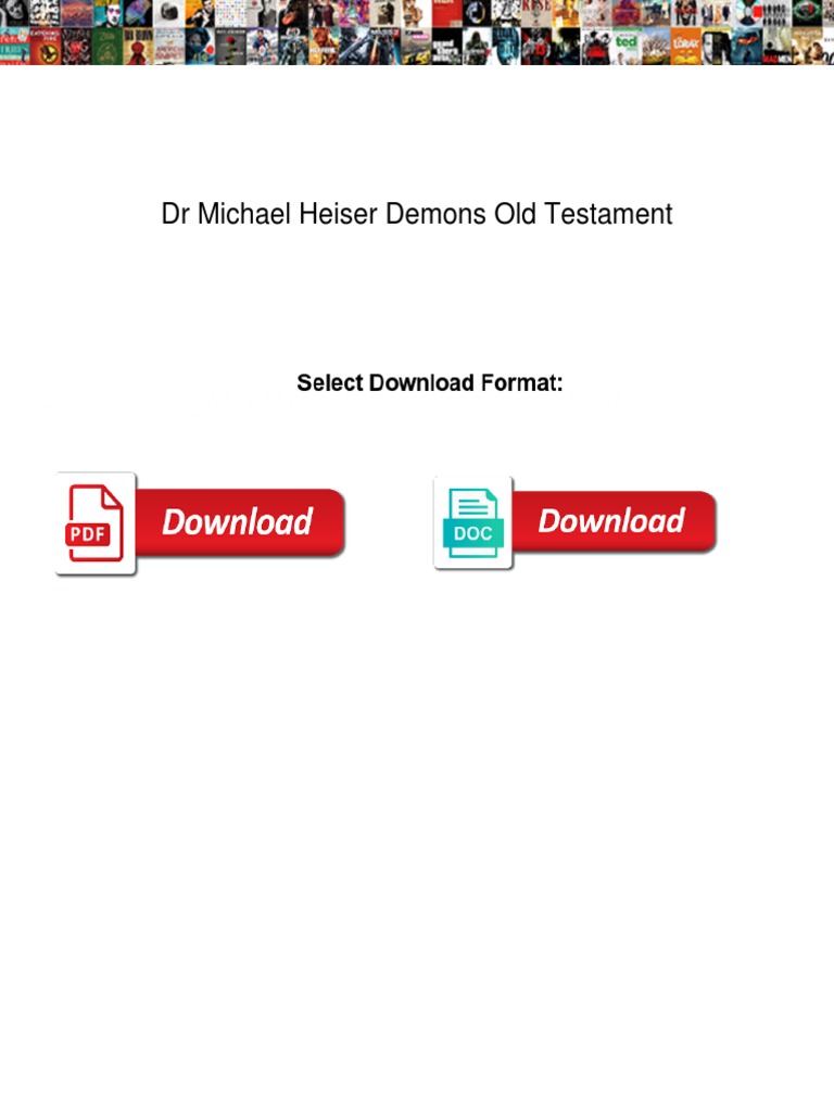 DR Michael Heiser Demons Old Testament | PDF | Demons | Bible