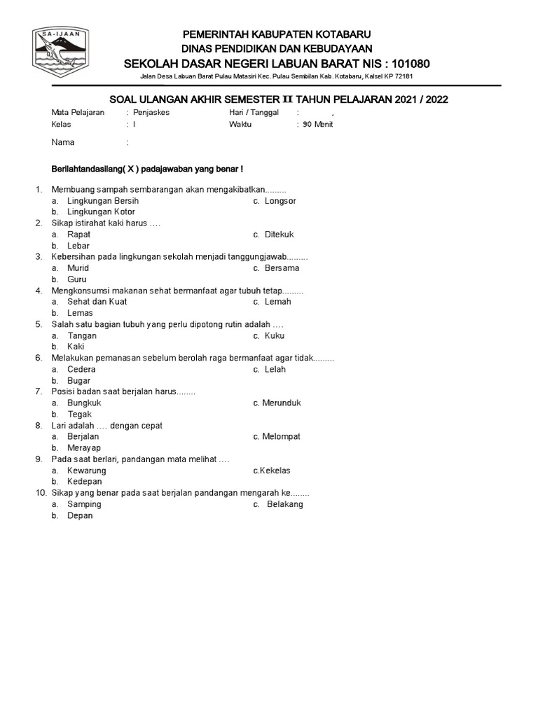 Sekolah Dasar Negeri Labuan Barat Nis: 101080: Pemerintah Kabupaten ...