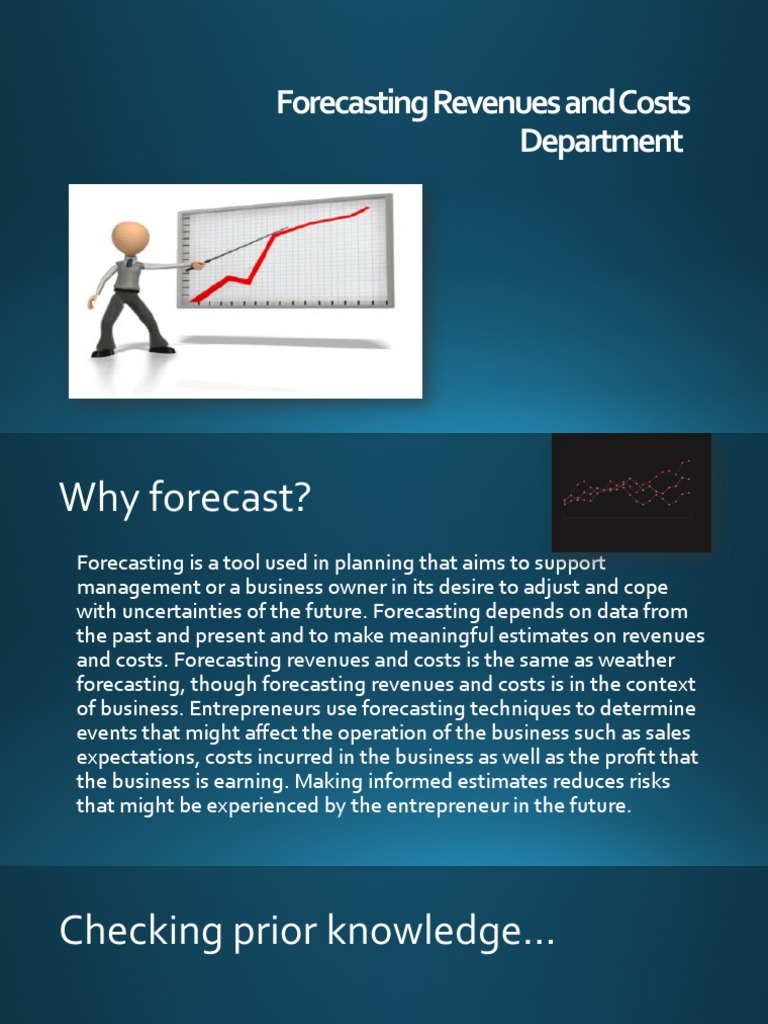 Forecasting Revenues And Costs Department Pdf Forecasting