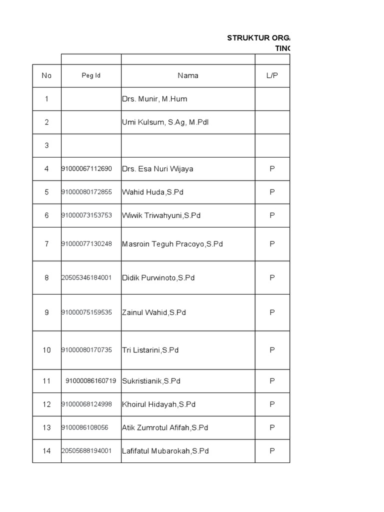 Susunan Pengurus MGMP Matematika KKM 1 | PDF