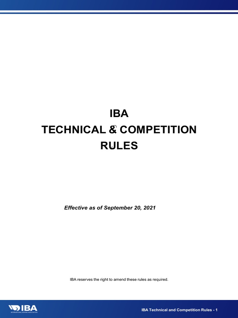 IBA Technical and Competition Rules - 20.09.21 - Updated | PDF | Mixed ...